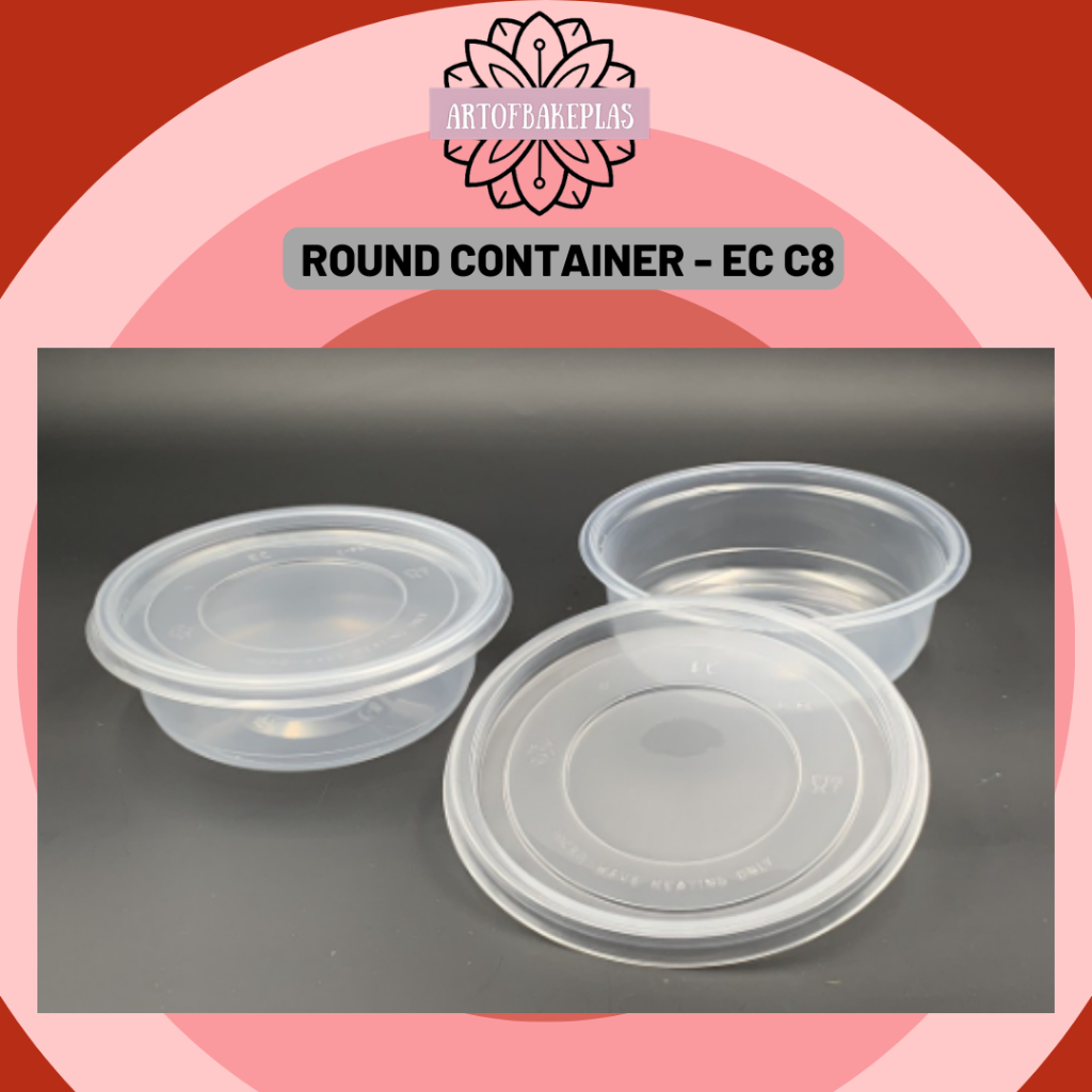 EC C8 8oz PP Round Container {50pcs} (250ml) / Disposable Plastic Food ...