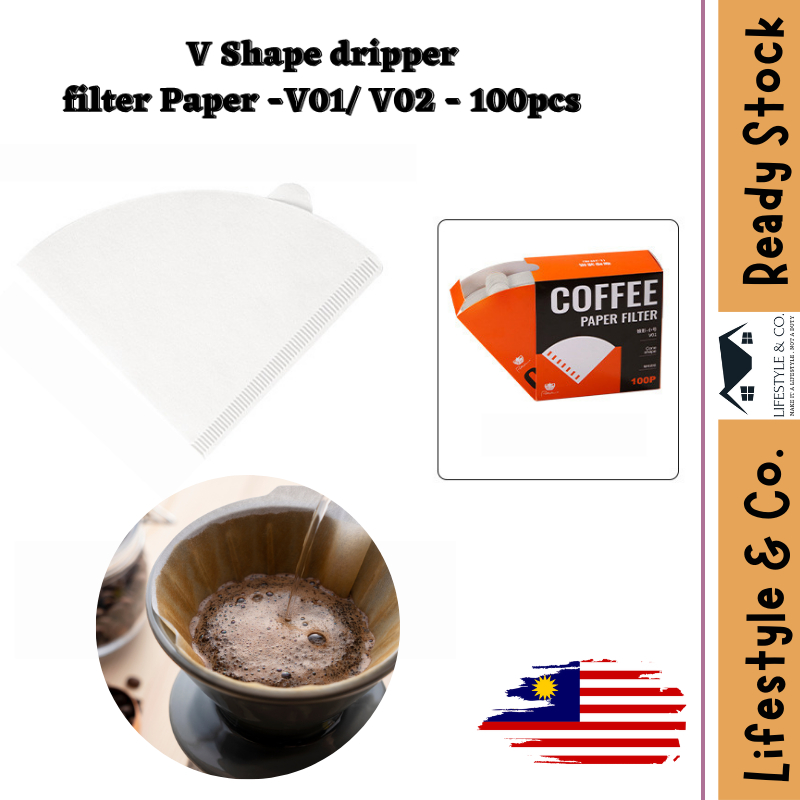 100pcs V Shape V60 Filter paper Pour over filter paper V60 Filter Paper ...