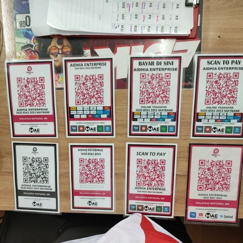 QR CODE + LAMINATE + LOGO SENDIRI | Shopee Malaysia