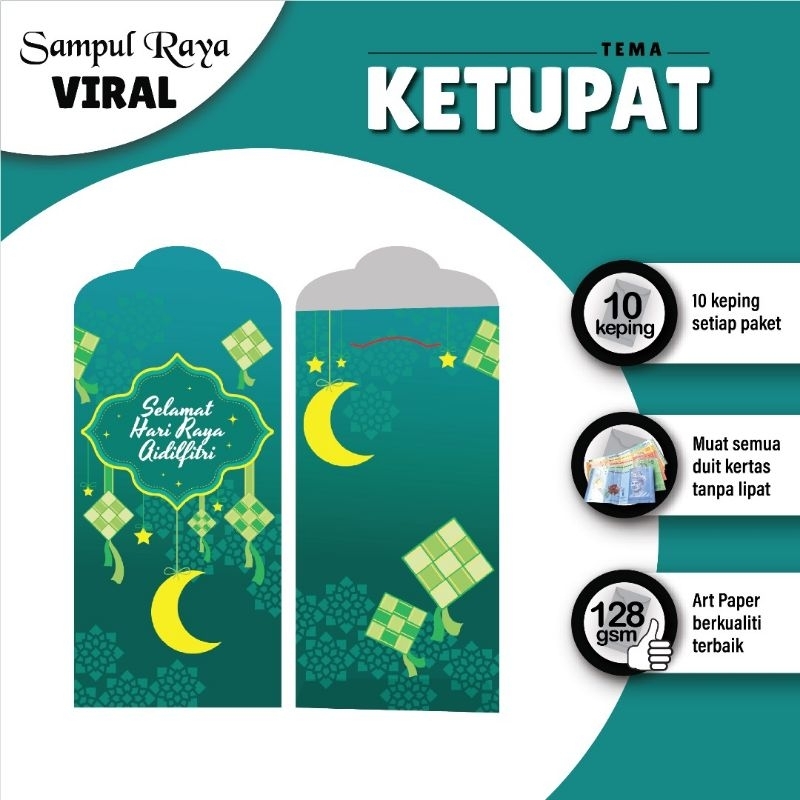 10pcs SAMPUL RAYA DUIT Viral Ready Stock TEMA KETUPAT | Shopee Malaysia