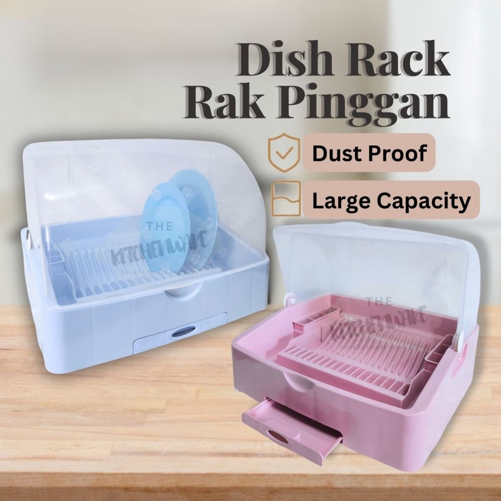 Dish Drainer Rack With Cover Rak Pinggan Mangkuk Bertutup Rack Pinggan ...