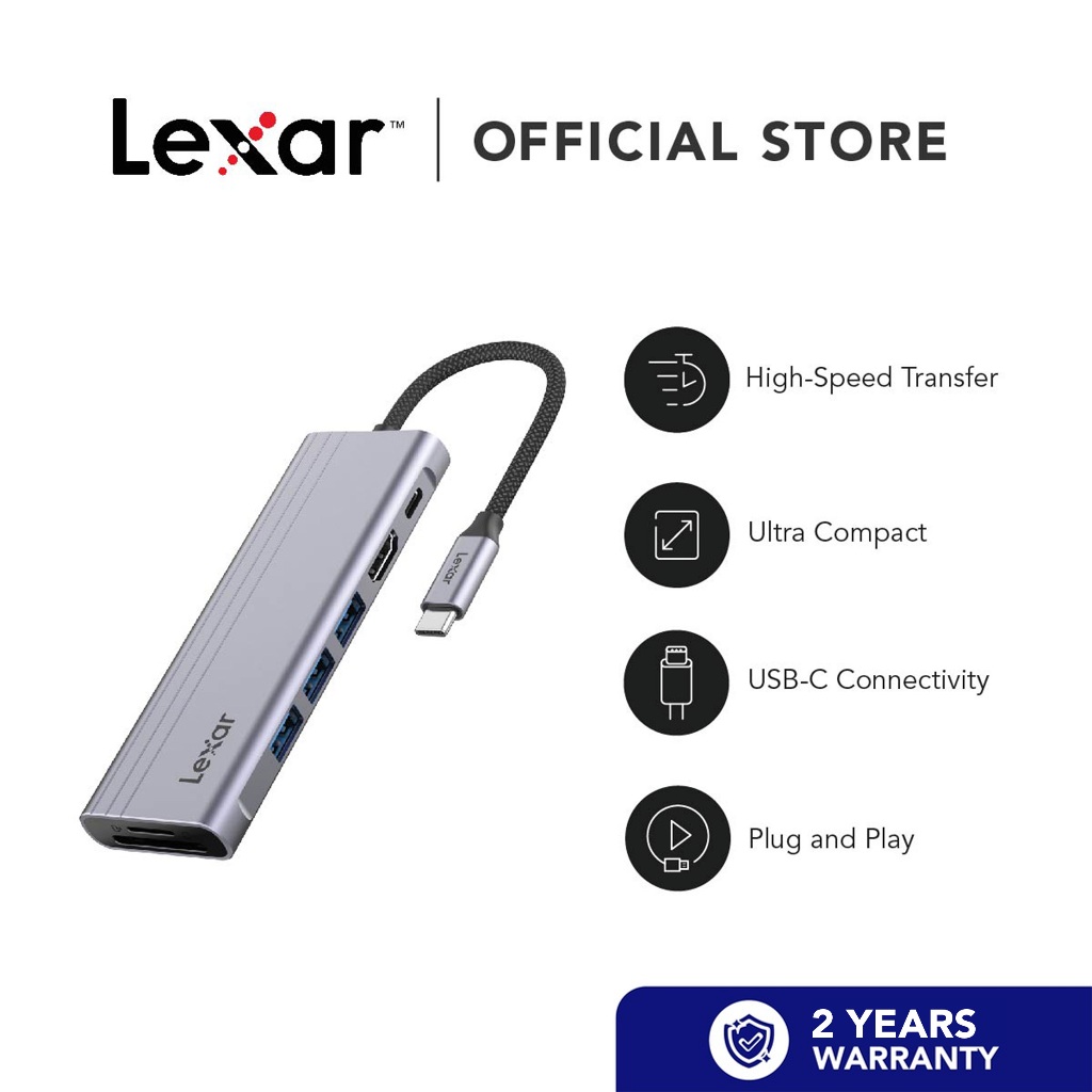 Lexar H31 7-in-1 USB-C Hub & SD/MSD Reader | Shopee Malaysia