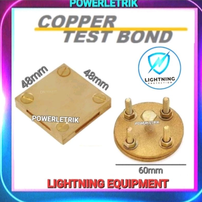 COPPER TEST BOND - 5/8" 25MM X 3MM COPPER TAPE CONNECTOR ROUND / SQUARE ...