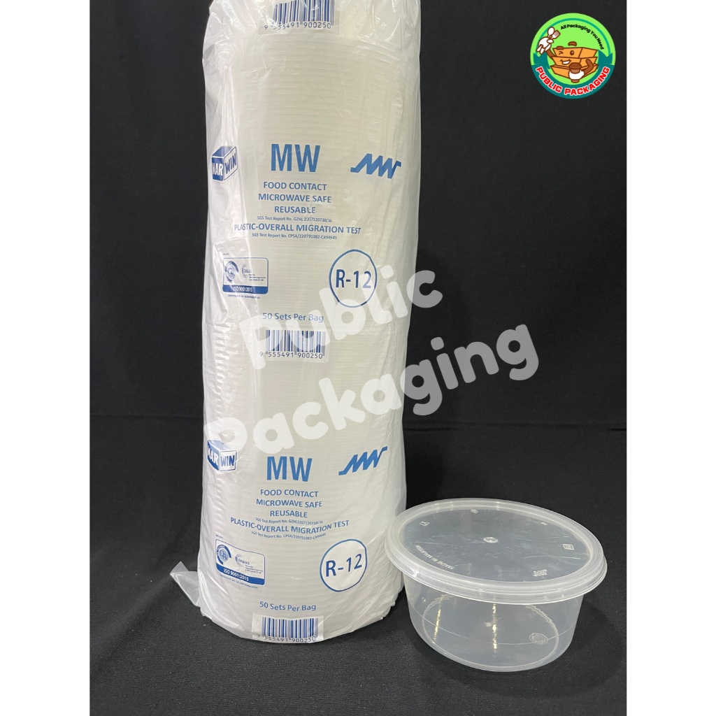 MW R12 - 12oz Round Disposable Plastic Food Container (50pcs±) / Bekas ...