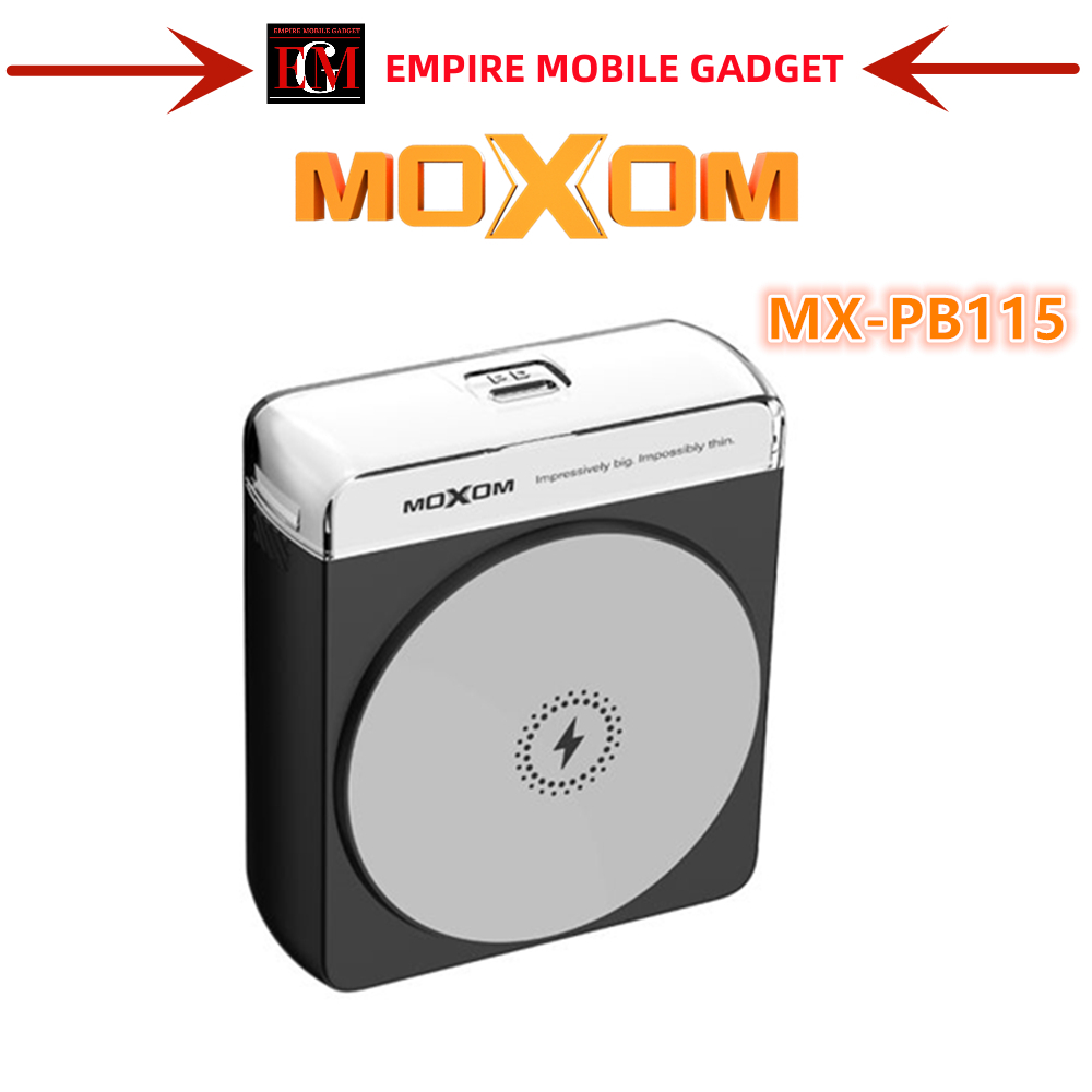 MOXOM MX-PB115 10000MAH WIRELESS 15W POWER BANK PD 20+ QC 18W FAST CHARGE POWERBANK | Shopee ...