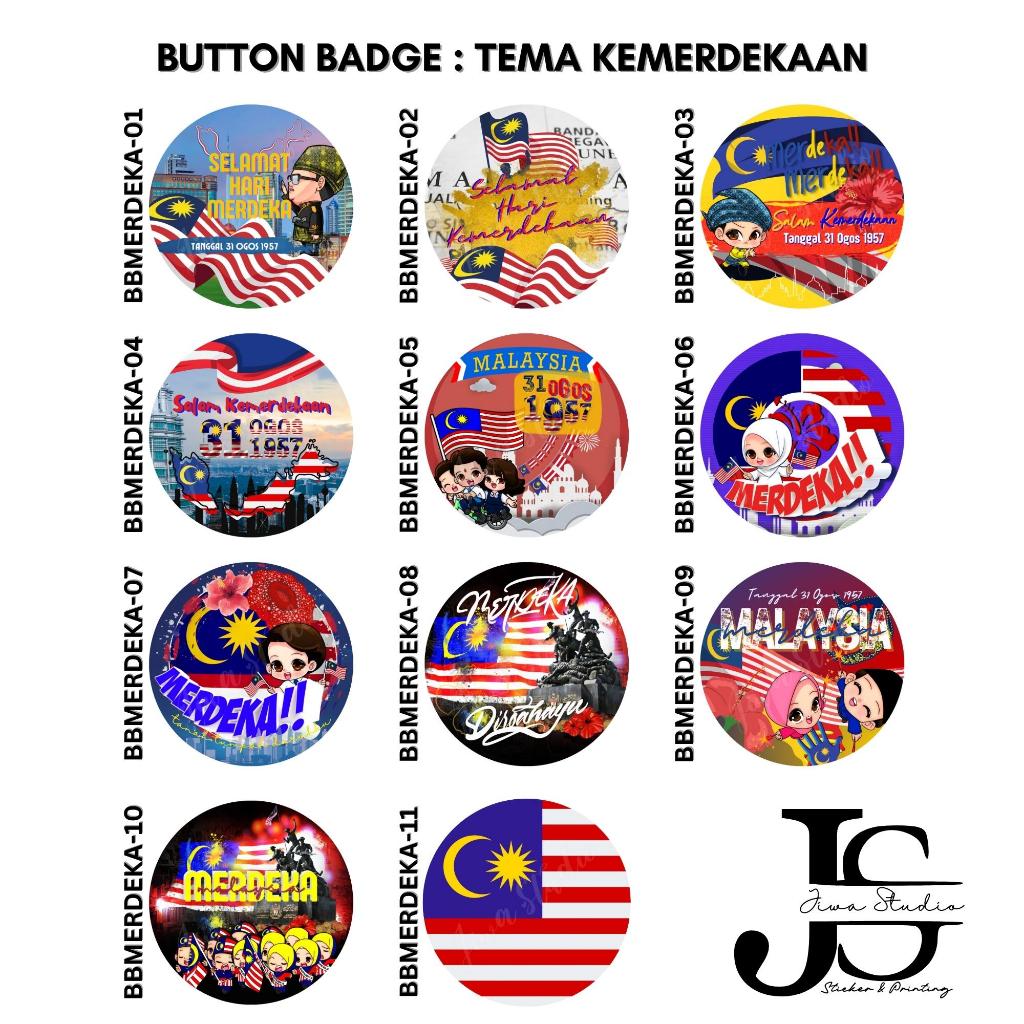 Button Badge Design Hari Merdeka | Accessories for Hari Kemerdekaan ...