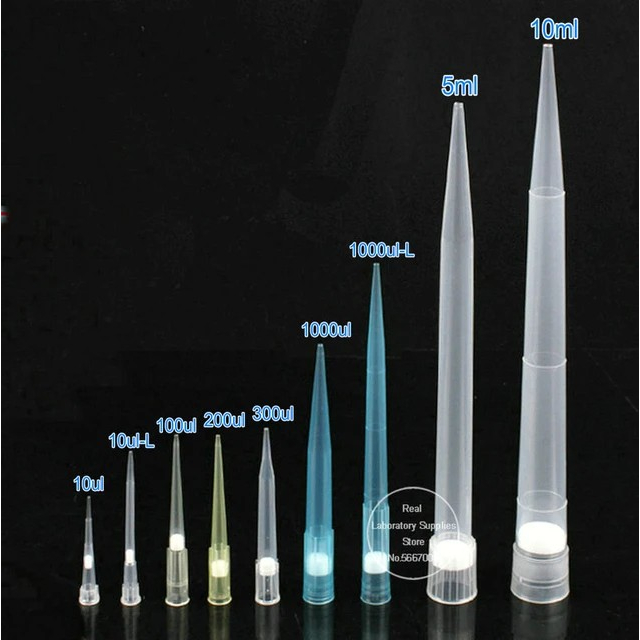 Pipette tip with filter tip, 10ul, extended 100ul, 200ul, 1000ul, 300ul ...