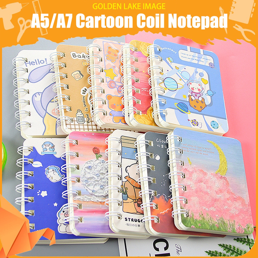 Mini Cartoon Spring Notepad 60/80 Sheets Notebook Student Stationery ...