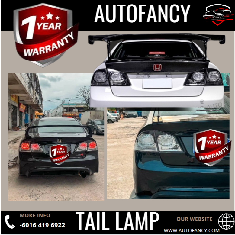 HONDA CIVIC FD ALBINO BLACK BRAKE LIGHT SIGNAL TAIL LAMP FD1 FD2 FD2 ...