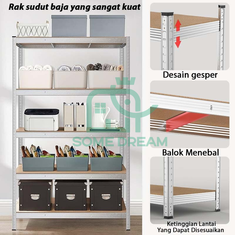 5 Tier RACK Boltless Rack Home Storage Warehouse Store Room Office File ...