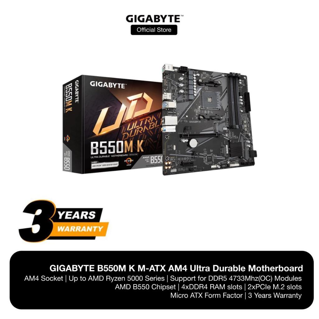 GIGABYTE B550M K M-ATX AM4 Ultra Durable Motherboard | Shopee Malaysia