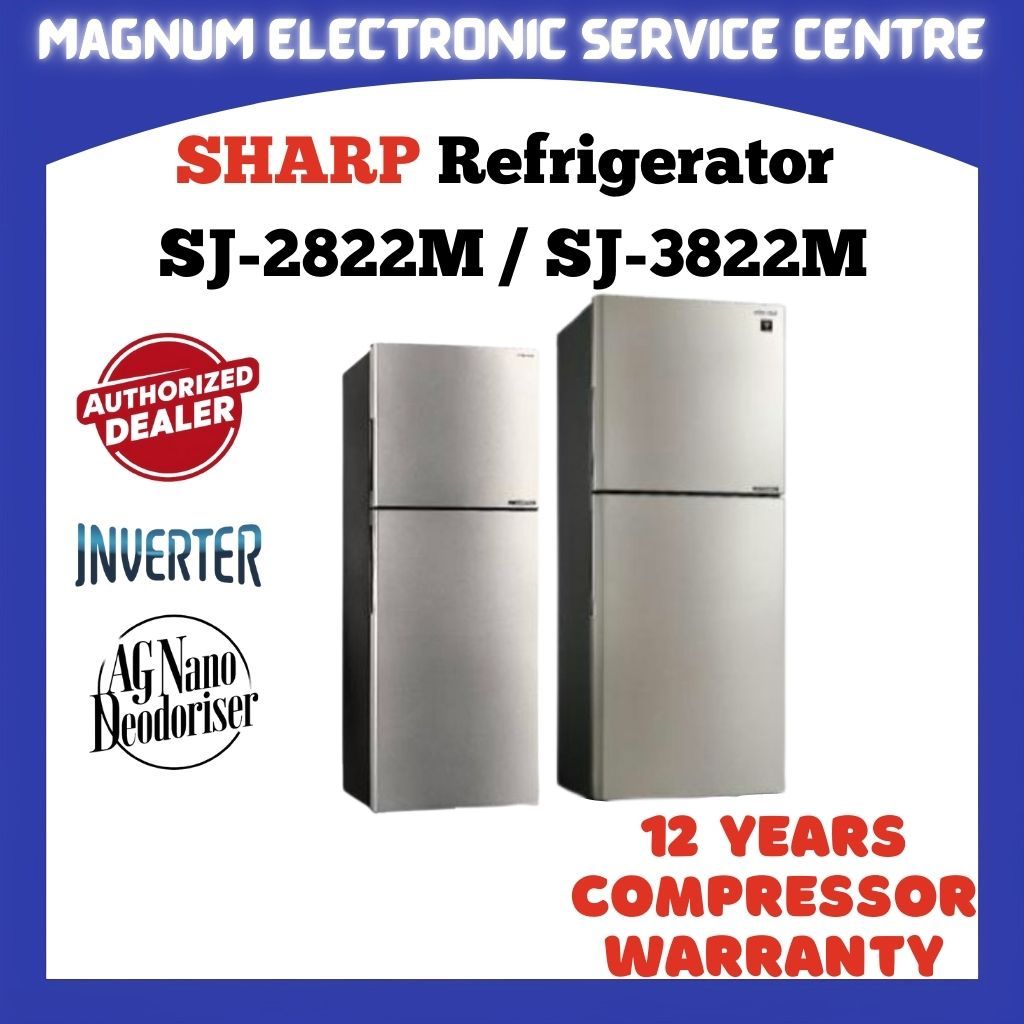 Sharp 280L / 380L 2 Doors AG Nano J-Tech Inverter Refrigerator SJ2822M ...