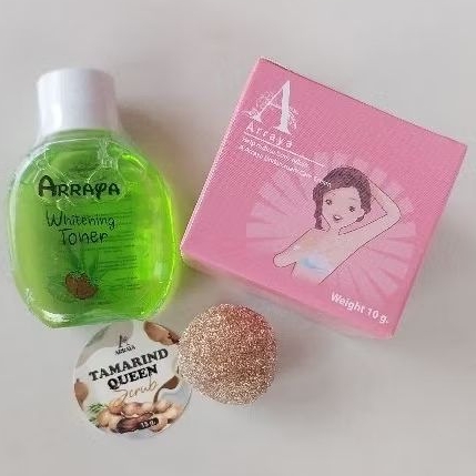 Set Cerah Arraya Care Cream, Toner & Body Scrub. Whitening combination ...