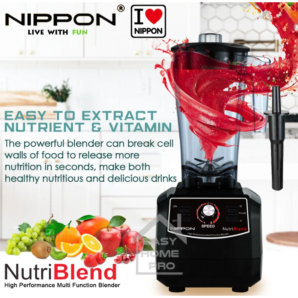 NIPPON Nutri Blend Heavy Duty Blender NBL-B1801 Food Processor Power ...