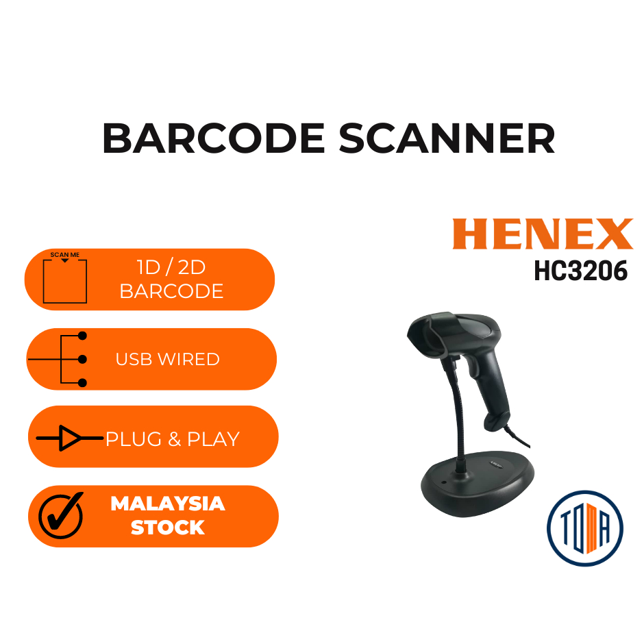 Henex HC3206 1D / 2D Barcode Scanner QR Scanner Handheld Scanner ...