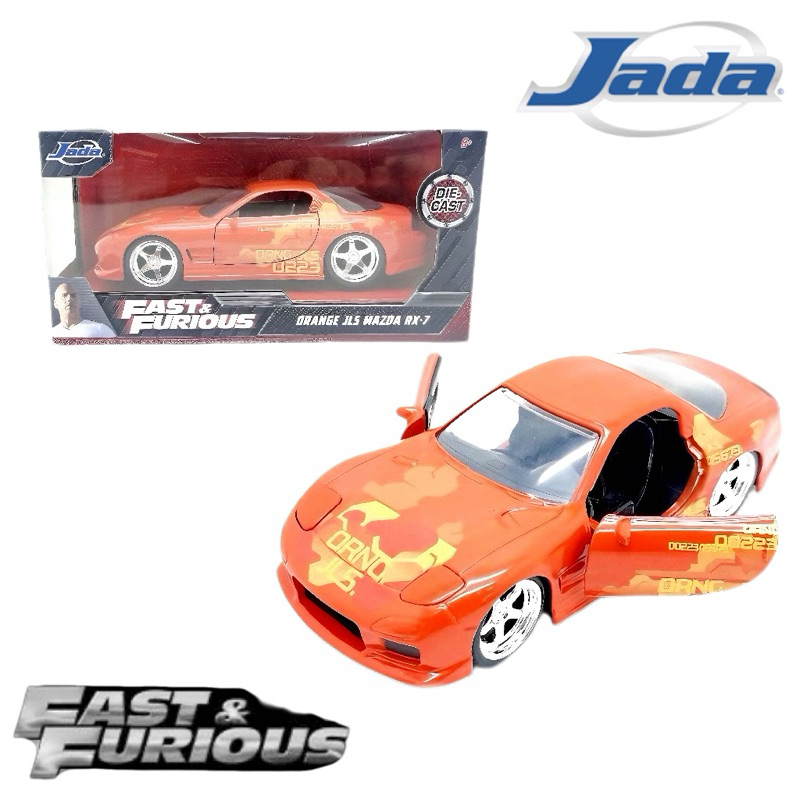 Jada 100% Original Fast & Furious Orange JLS Mazda RX-7 Diecast Model 1 ...