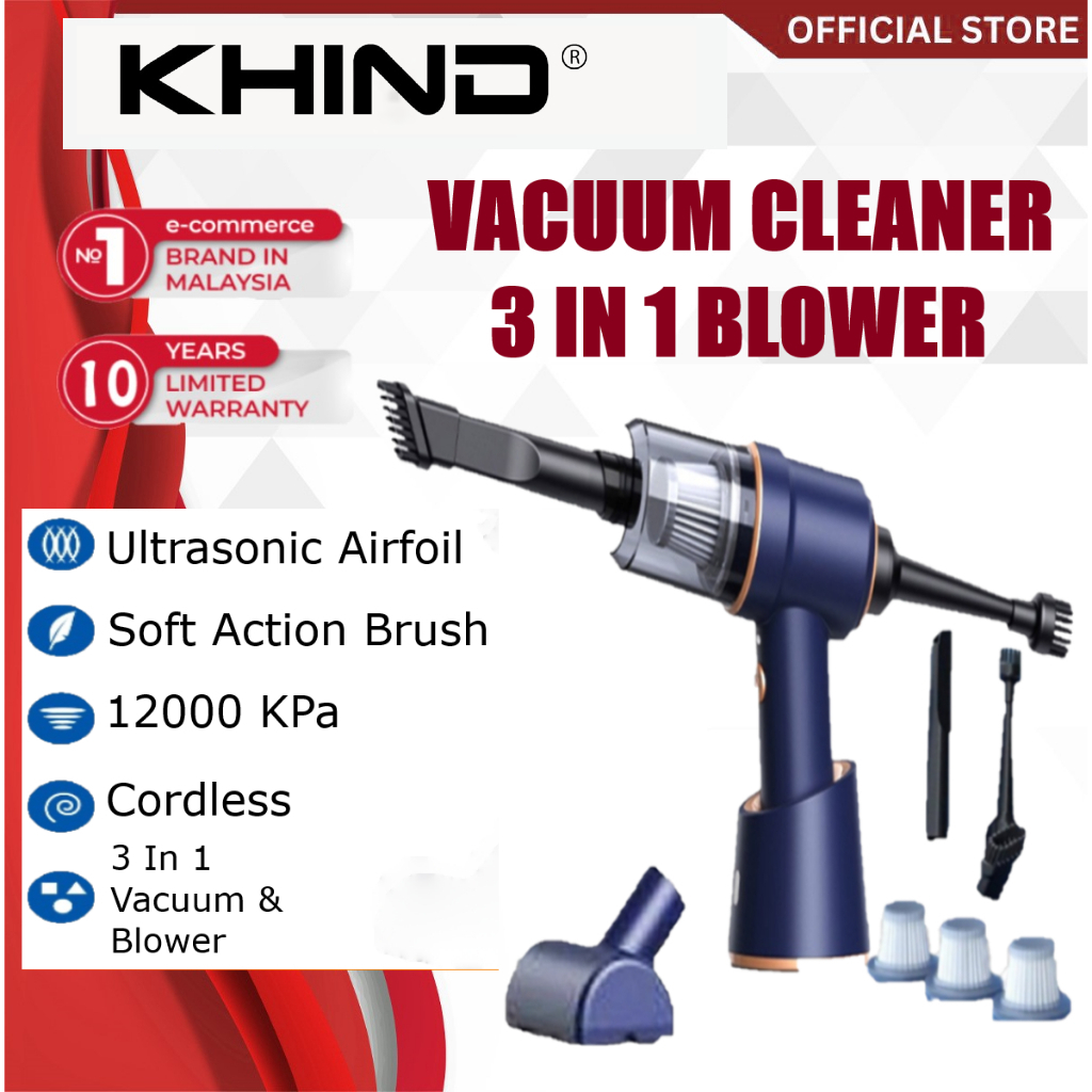 KHIND Handheld Vacuum Portable Car Vacuum Cleaner Cordless Mini Blower ...