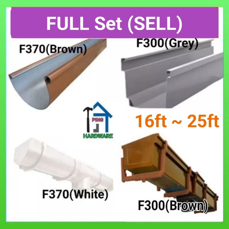 *FULL SET Gutter* (16ft~25ft) F370/F300/F525 Original Brand Maley ...