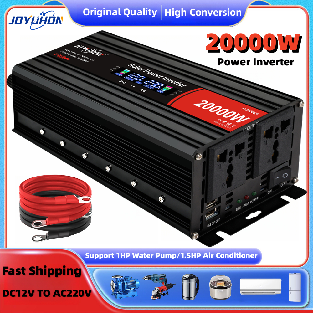 JOYUHON 20000W Pure Sine Wave Power Inverter DC12V to AC220V Converter ...