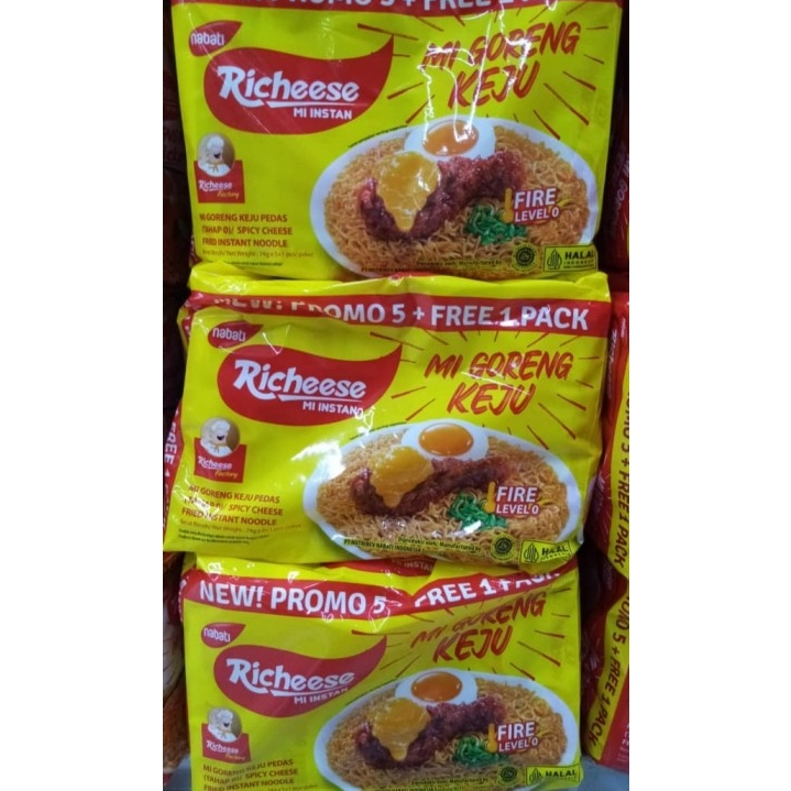 NABATI RICHEESE RAMEN / MI GORENG 5 + 1N 65G X 6 PCS | Shopee Malaysia