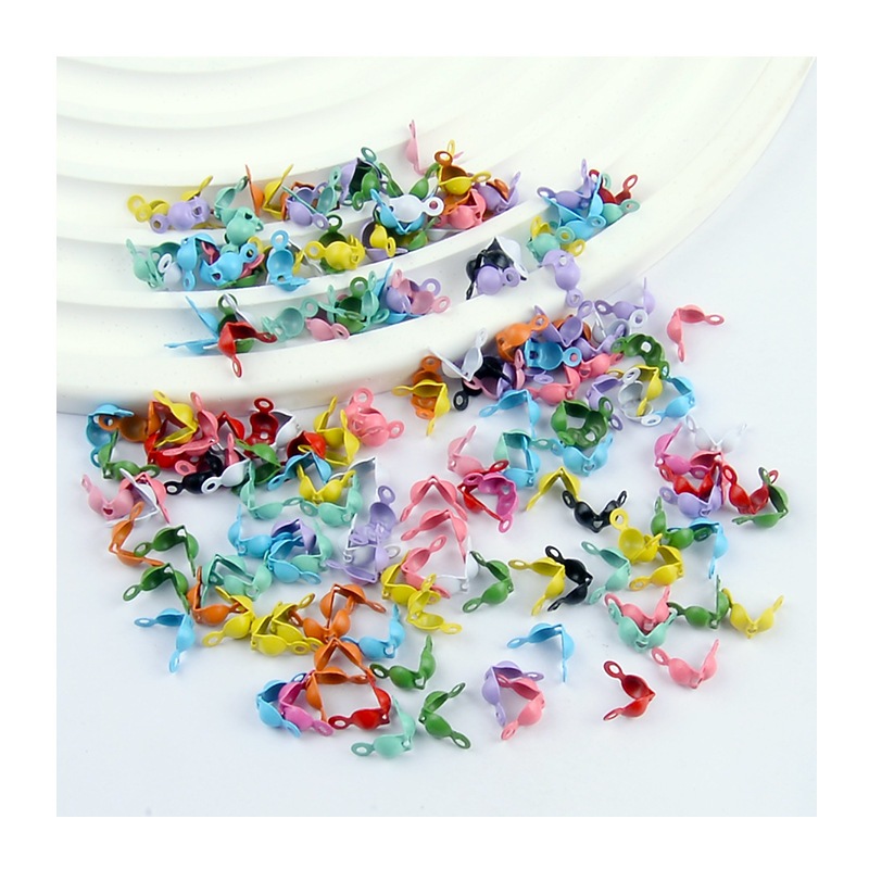 100 PCS BEAD CLIP / BEAD TIPS / PENUTUP STOPPER (CLAMSHELL) | Shopee ...