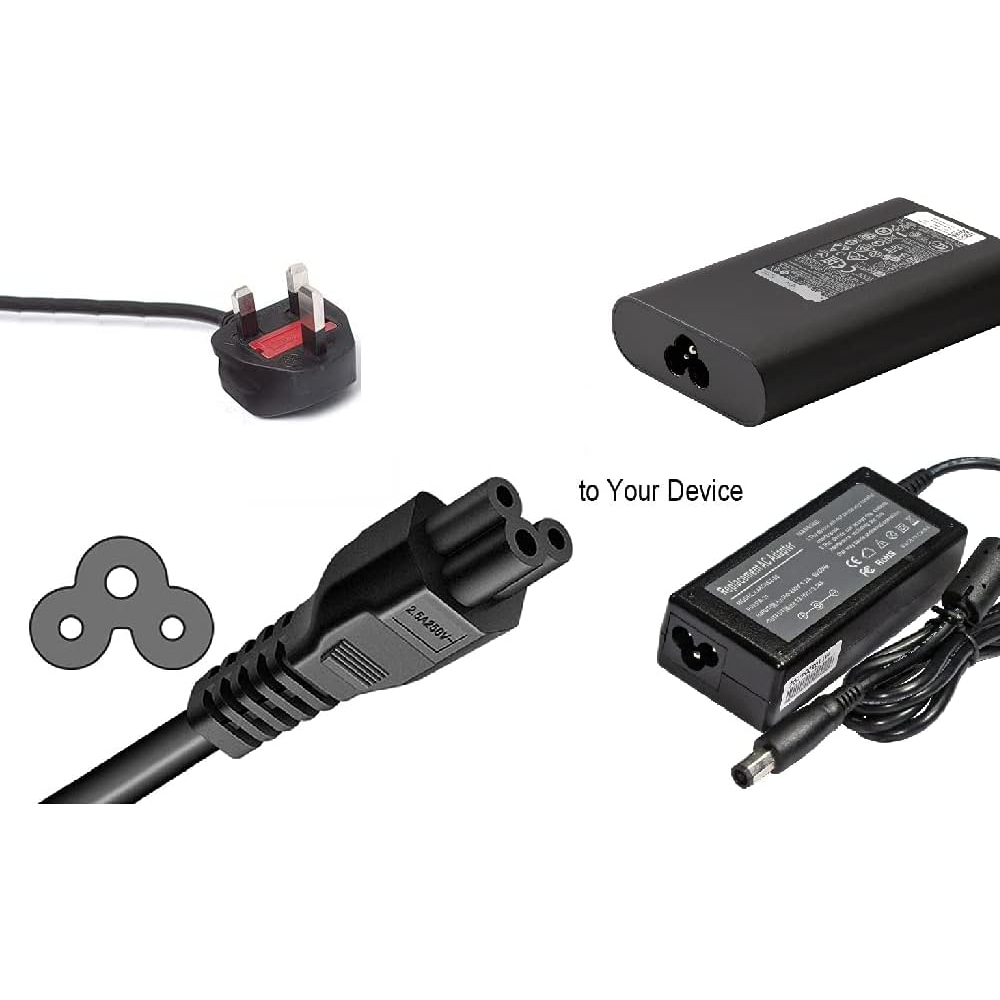 3-Prong UK Power Cord Cable Lead 3 Pin Charger AC Adapter 1.8 M IEC 320 ...
