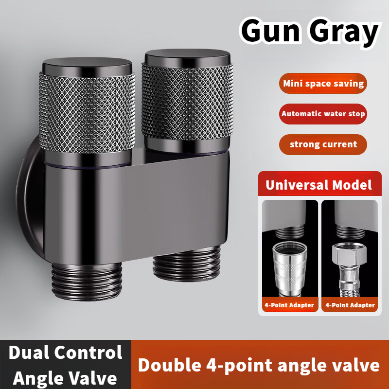 Dual Control Two Way Stop Angle Valve Brass Material Bathroom Toilet ...