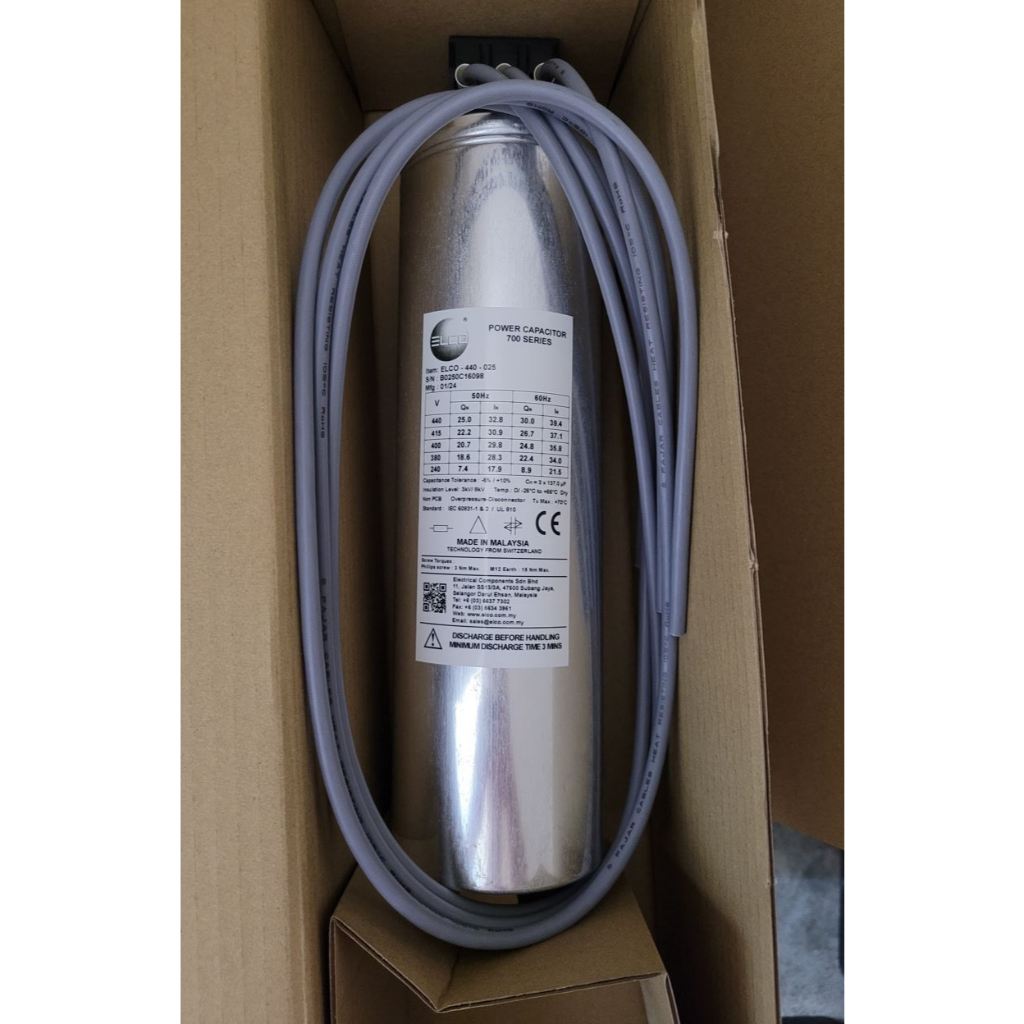 ELCO Capacitor cap bank 440v 525v power capacitor with cable | Shopee Malaysia