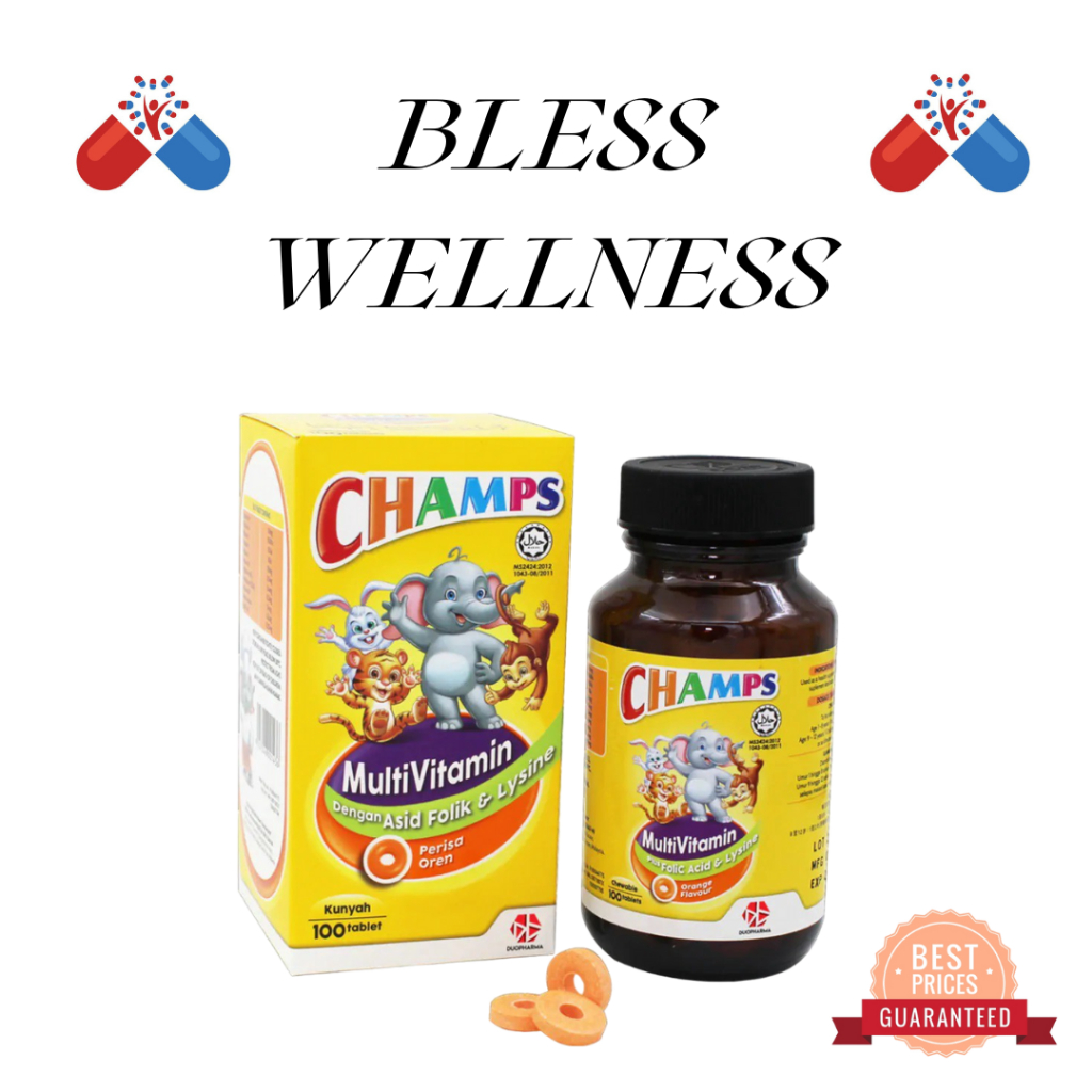 CHAMPS MVT PLUS FOLIC ACID & LYSINE ORANGE | Shopee Malaysia