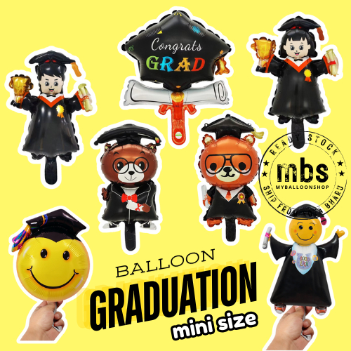 Mini Graduation Balloons Foil Graduasi Belon Tadika Konvo Convocation ...