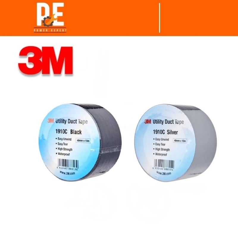 3M 1910C ALL PURPOSE WATERPROOF DUCT TAPE LIGHT DUTY DUCT TAPE PITA (48 MM x 10M) SILVER / BLACK ...