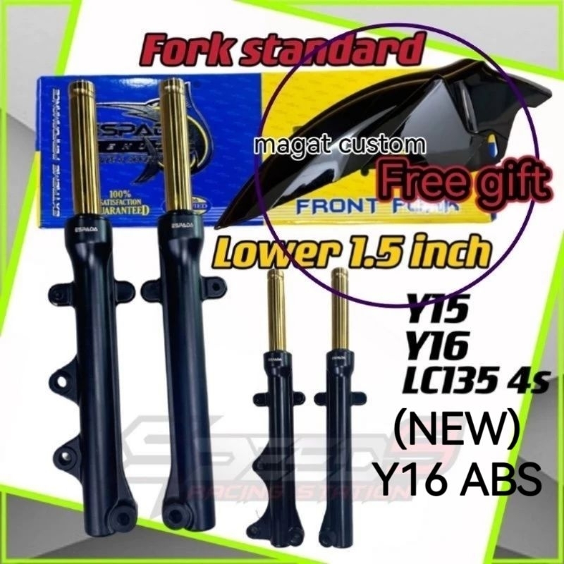 (free fender) ESPADA Fork standard Lowerd 1.5inch y16 ABS y15 y16 LC135 ...