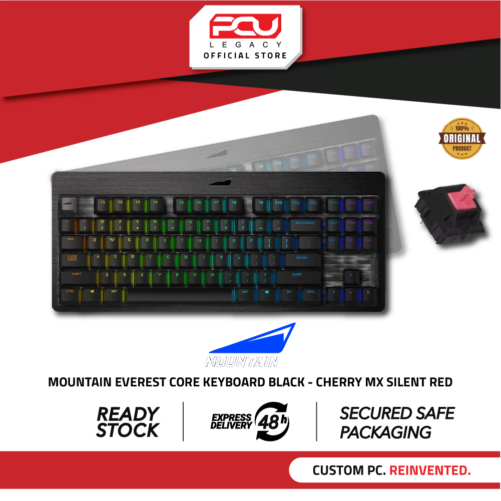 MOUNTAIN EVEREST CORE KEYBOARD BLACK - CHERRY MX SILENT RED (MG-EVK2B ...