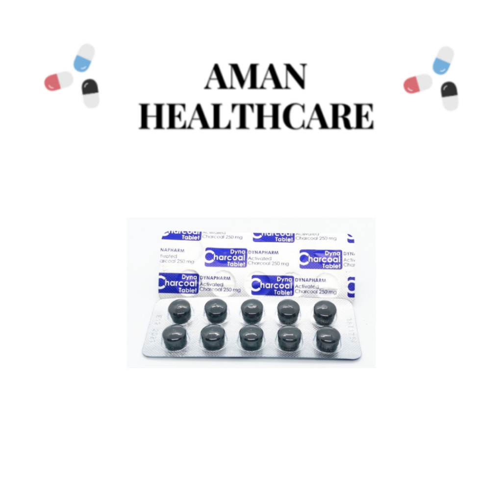 DYNA CHARCOAL TAB (ACTIVATED CHARCOAL 250MG) 2X10'S (2 STRIPS) | Shopee ...