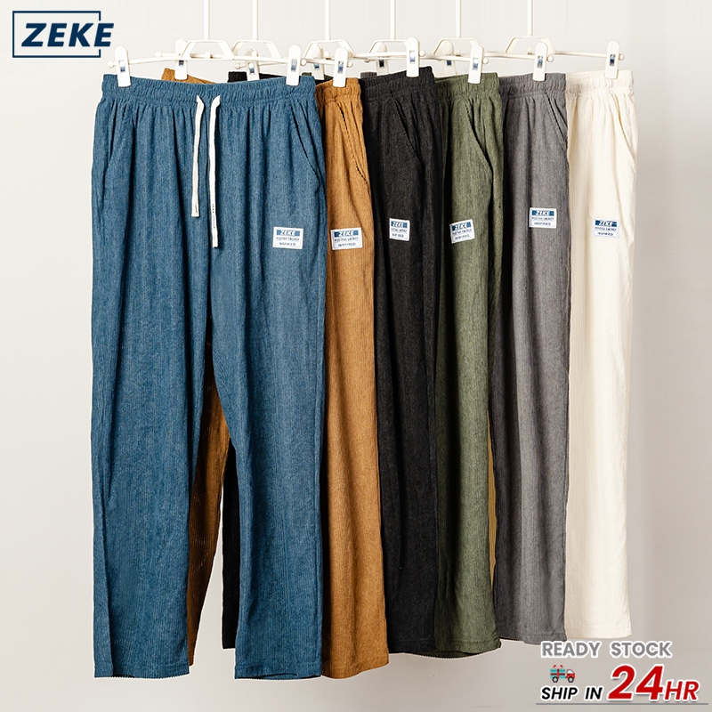 ZEKE Corduroy Pants Men's Casual Pants Lelaki Kain Korduroi Seluar ...