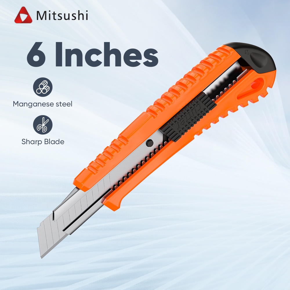 Mitsushi Cutter Knife Cut Blade Paper Pisau Pemotong Utility Cutter ...