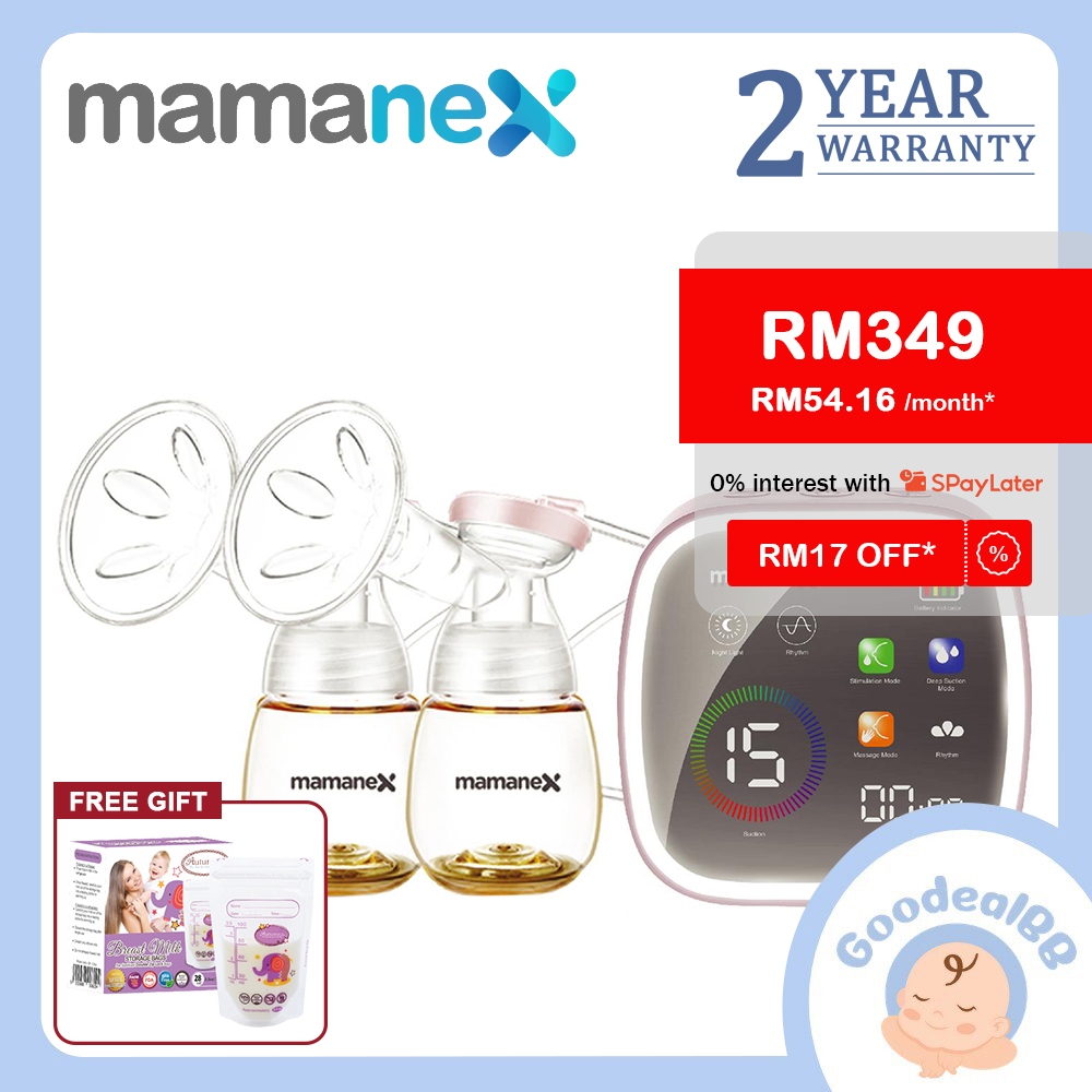 Mamanex Nitez Pro Electric Double Breast Pump With PPSU Feeding Bottle ...