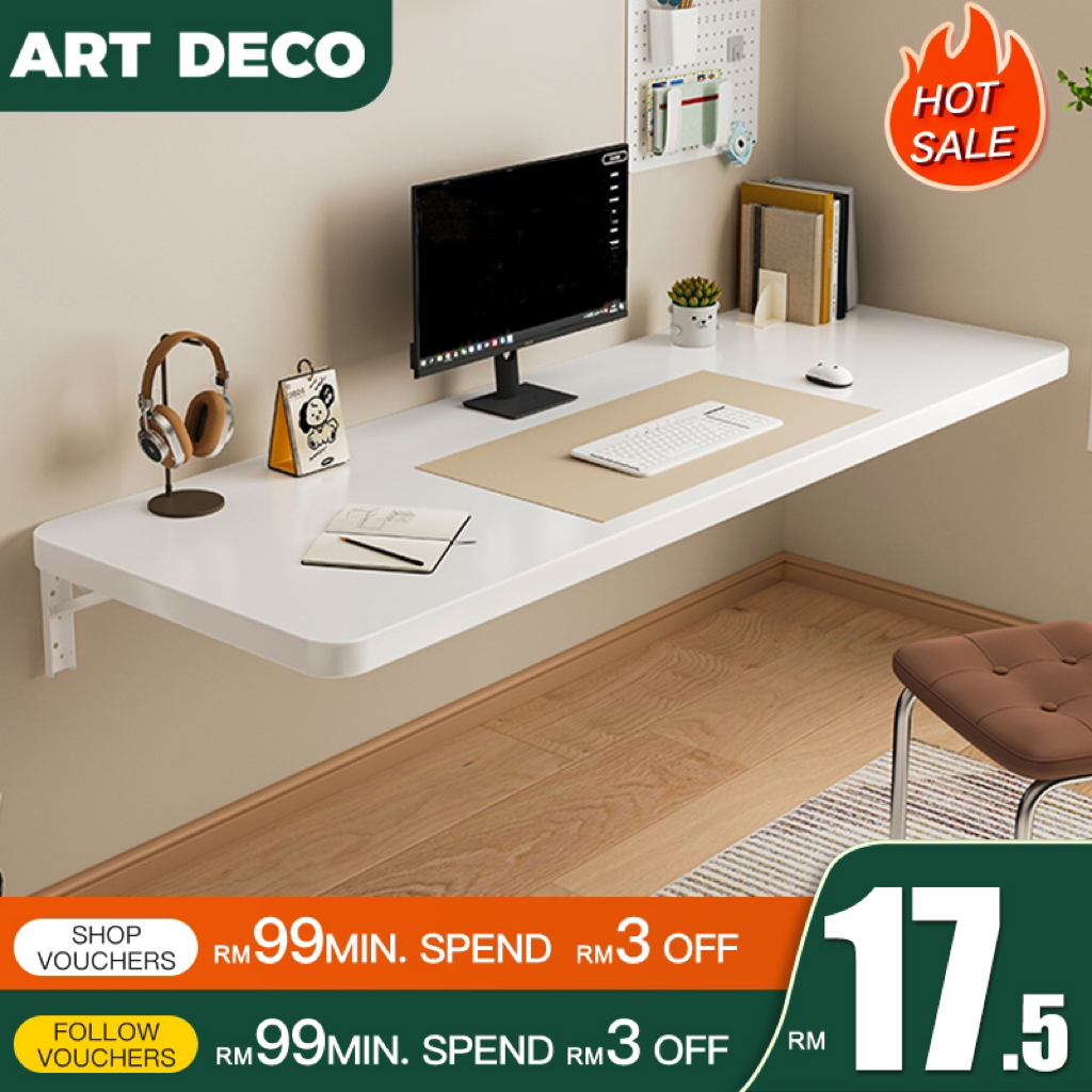 Wall Mounted Folding Table with Bracket Foldable Table Meja Dinding ...