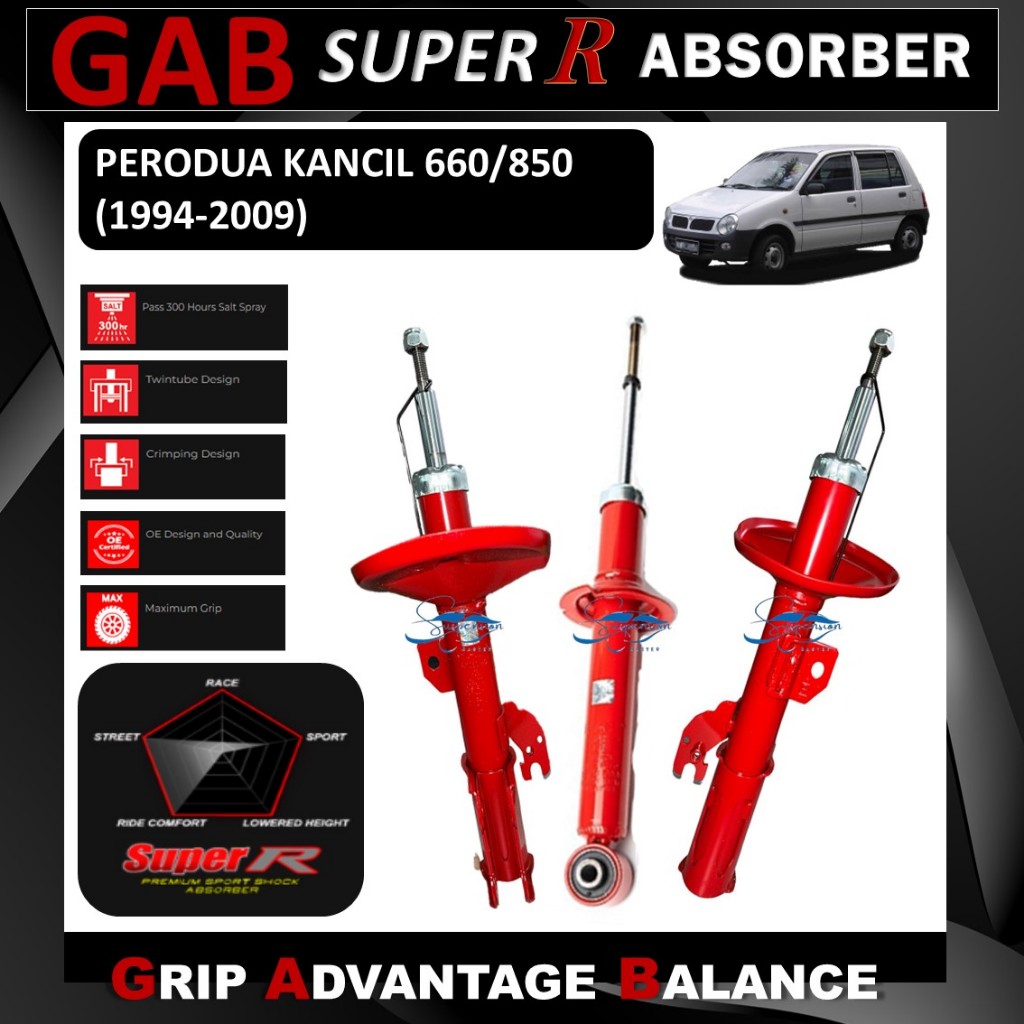ORIGINAL SET GAB SUPER R FRONT ABSORBER / REAR ABSORBER - PERODUA ...