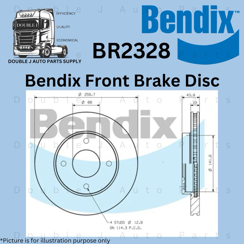 Genuine Bendix Front Brake Disc / Brek Disc Depan Nissan Latio Hatchback/Saloon 04-12, Tiida ...