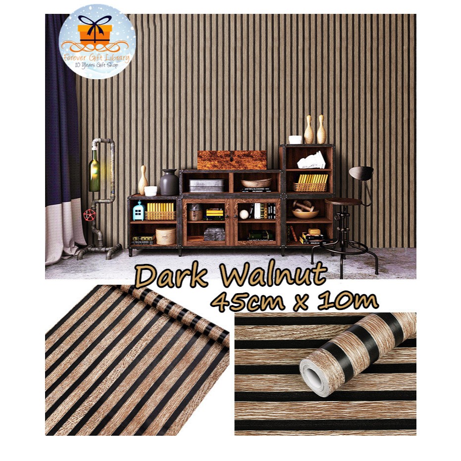 GIFT 45cmX10m Wood Panel Sticker Wallpaper dinding TV Self Adhesive ...
