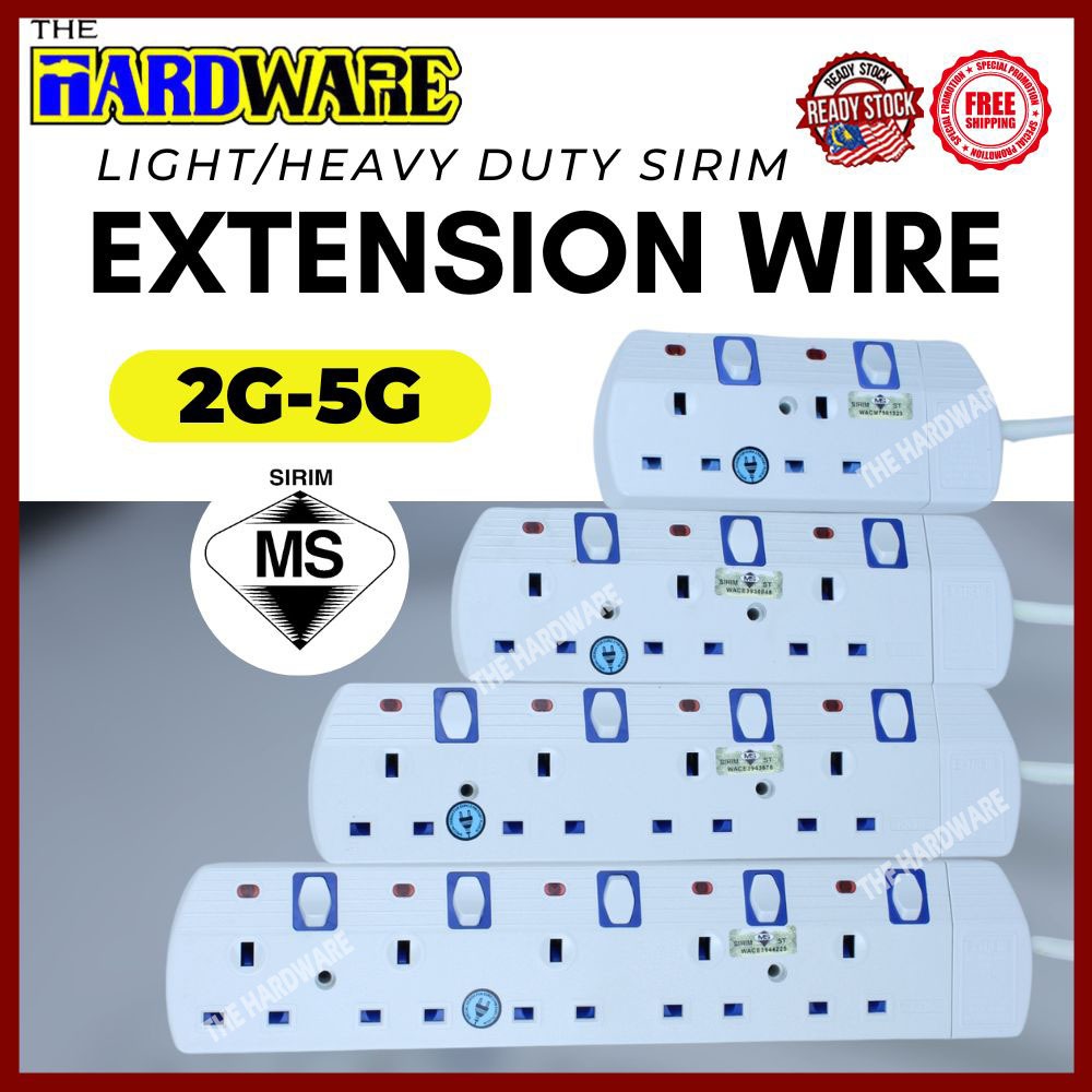 [SIRIM] 2/5Meter Extreme Extension Socket Trailing Socket Extension Plug Adapters 1.25MM X 3C ...