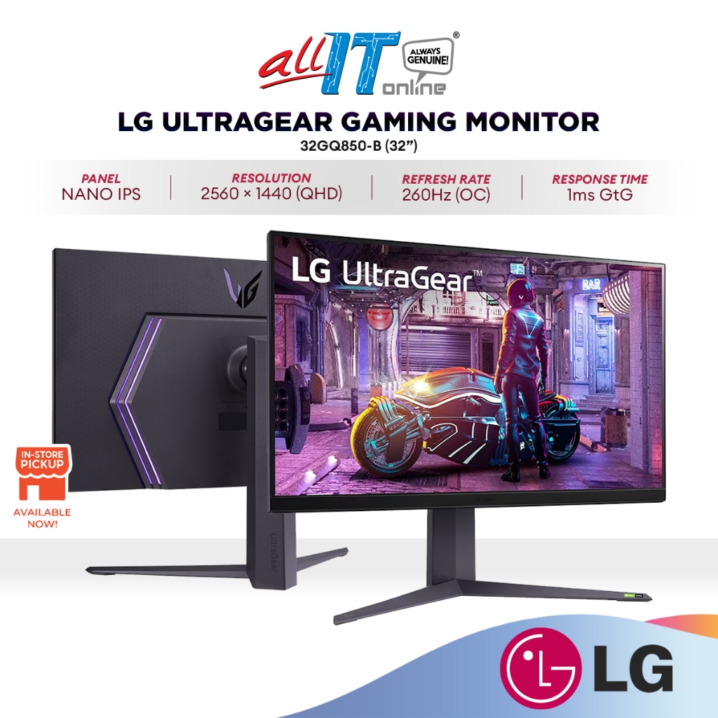 LG UltraGear 32GQ850-B 32" QHD Nano IPS with ATW Gaming Monitor | 260Hz ...