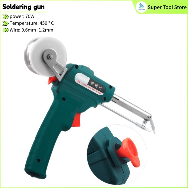 Multi functional soldering gun with external hot solder wire semi ...