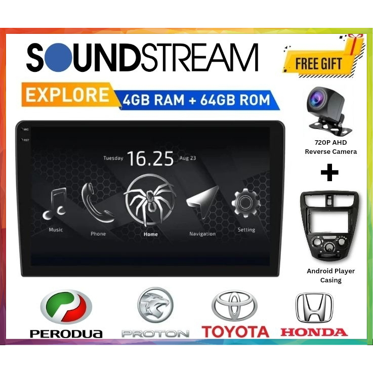 SOUNDSTREAM Anzuo Explore 9"/10" 4RAM+64GB DSP 4G ANDROID PLAYER (FREE ...