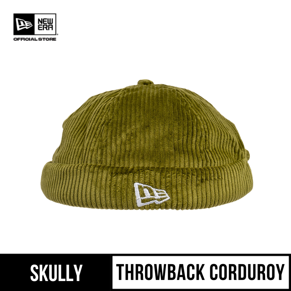 New Era Throwback Corduroy Army Green Skully Hat | Shopee Malaysia