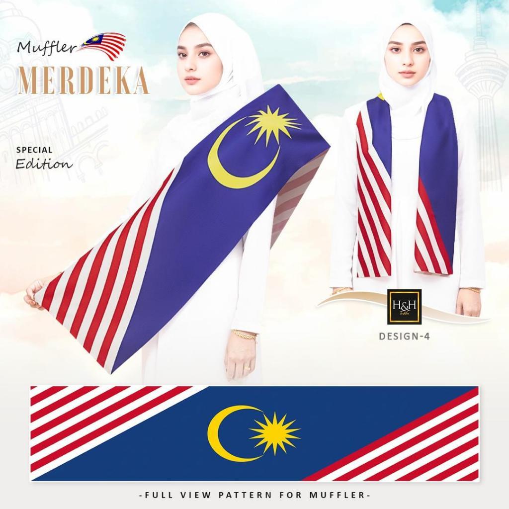Merdeka 2024 Viral Stylish Muffler Scarf Merdeka for women by ...