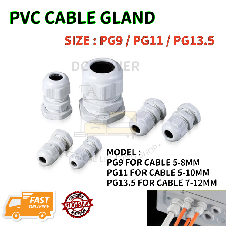 🔔READY STOCK🔔Cable Gland PVC (White) IP68 PG 9 / PG 11 / PG 13.5 | Shopee Malaysia