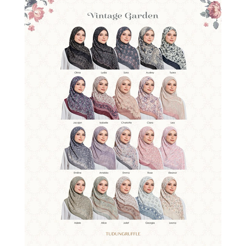 PRE ORDER!! TUDUNG RUFFLE VINTAGE GARDEN /READY STOCK!!TUDUNG RUFFLE ...