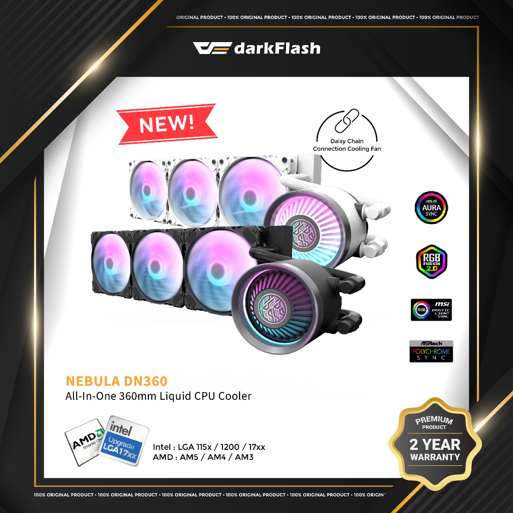 darkFlash Nebula DN 240/360 aRGB Liquid CPU Cooler | Shopee Malaysia